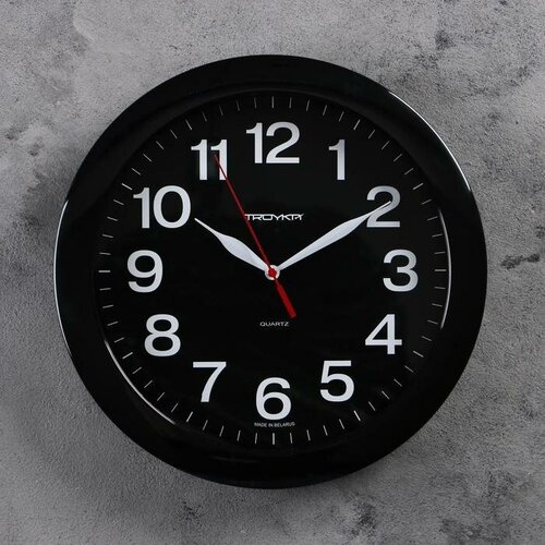 Часы настенные, серия: Классика, d=29 см, черный обод