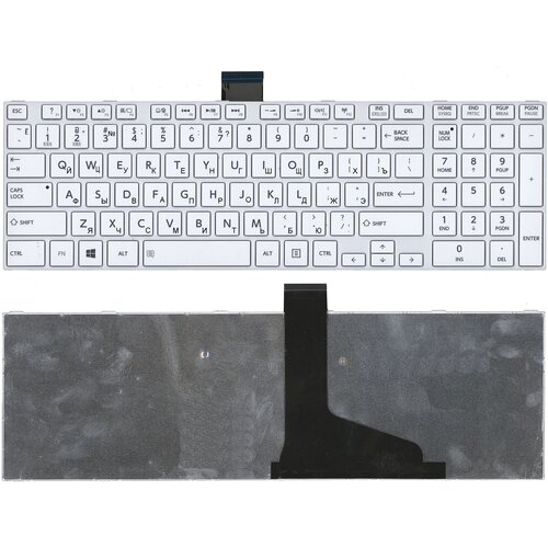 Клавиатура для ноутбука Toshiba L850 L870 L875 L855 белая с рамкой p/n: NSK-TV0SV, NSK-TV0SU, NSK-TT