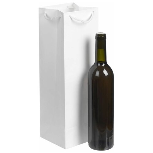 Подарочный пакет новогодний под бутылку шампанского Vindemia белый