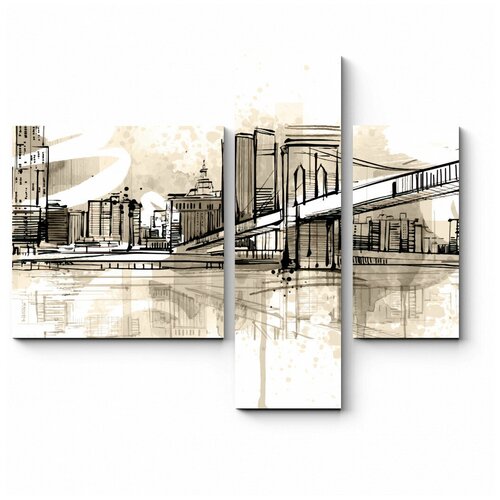 Модульная картина Винтажный мост 80x66