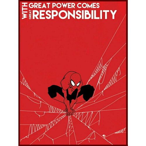 Плакат, постер на холсте Spider Man/Человек Паук/комиксы/мультфильмы. Размер 30 х 42 см