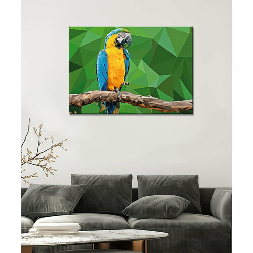 Картина/Попугай/Попугаи/Попугай на дереве/Попугай вблизи/ - Попугай арт (1) 50х70