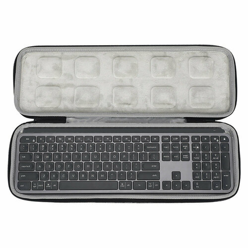 Чехол-кейс MyPads MX Keys Advanced для клавиатуры Logitech твердый снаружи, мягкое покрытие внутри, черный