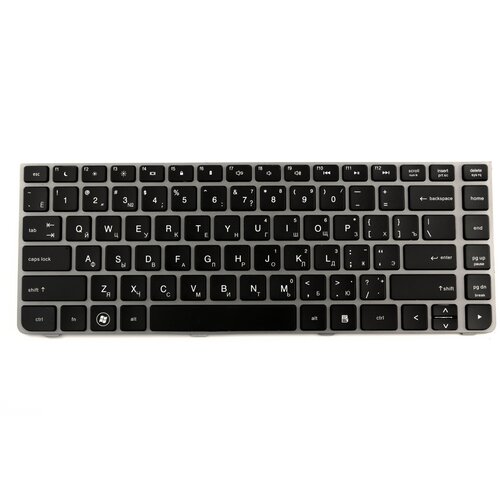 Клавиатура для HP Probook 4330S 4430s черная c серой рамкой p/n: NSK-CB0SV, 9Z. N6LSV.00R