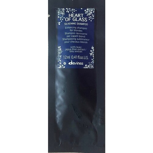 DAVINES - HEART OF GLASS silkening shampoo - шампунь для сияния блонд, 12 мл