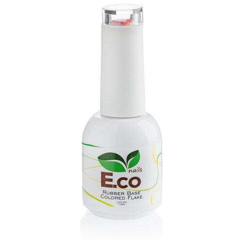 E.co nails Базовое покрытие Rubber Base Colored Flake, 003, 10 мл
