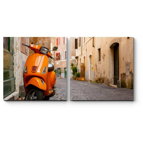 Модульная картина Старые улицы города с мотоциклом в Риме180x90