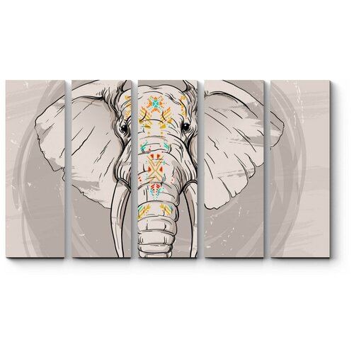 Модульная картина Стильный слон 170x102