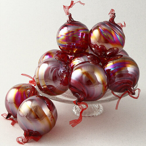 EDG Набор стеклянных шаров Borsellino 9 см бургунди, 12 шт *