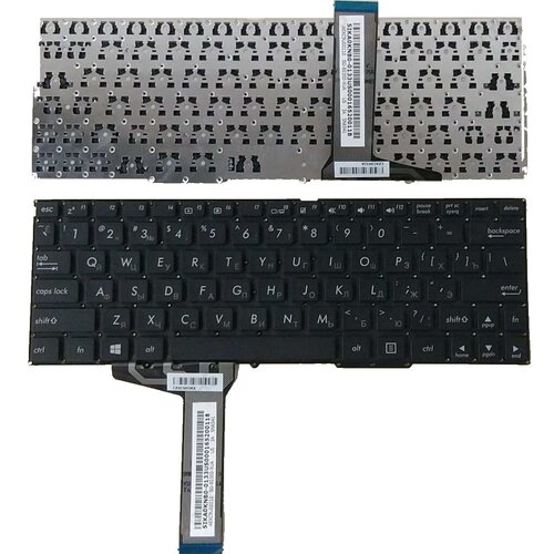 Клавиатура для ноутбука Asus T100, T100TA черная, без рамки (Версия 2 - длинный шлейф, нет креплений