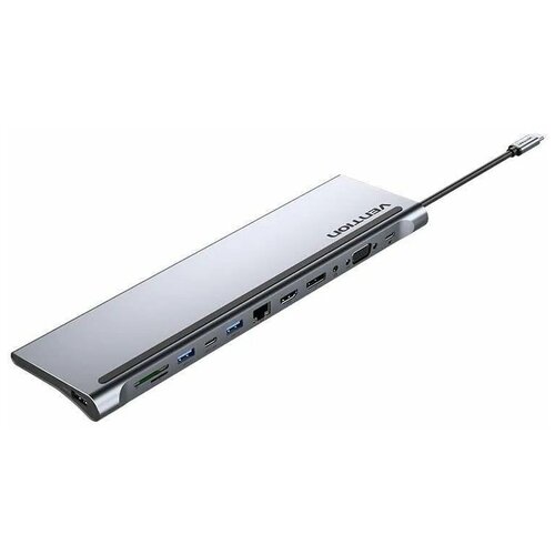 Vention Мультифункциональная док-станция USB Type C 12 в 1 с разъемом Ethernet/ 100W, 4K, арт. THSHC