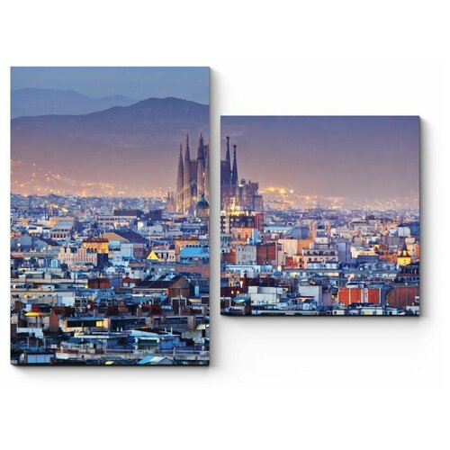 Модульная картина Величественная Барселона в сумерках190x143