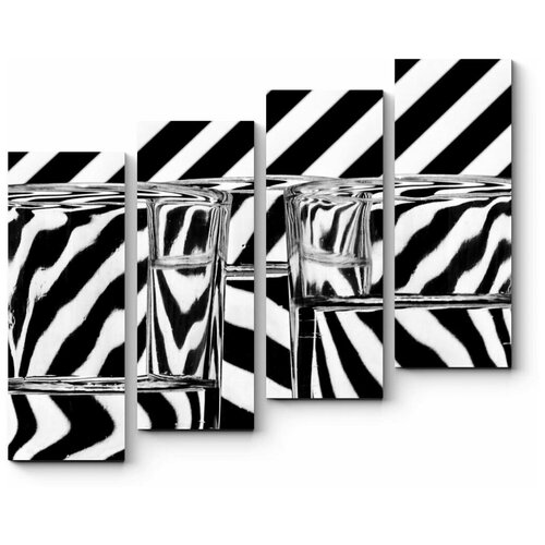 Модульная картина Черно-белая абстракция 140x121
