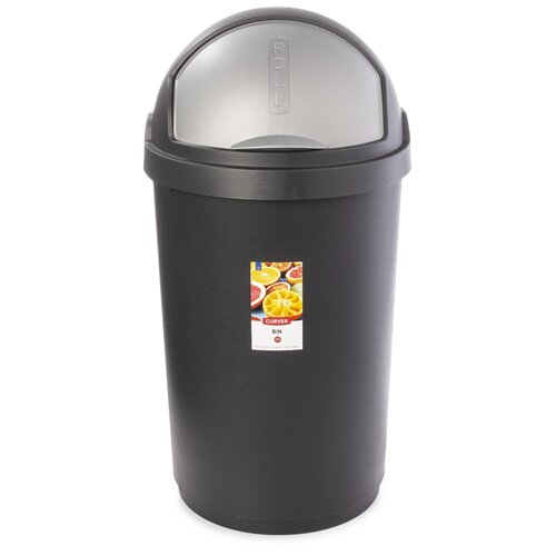Контейнер CURVER Bullet bin 174987, 50 л черный/серебристый 74 см 39.1 см 39.1 см 50 л