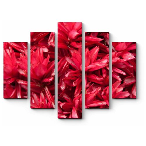 Модульная картина Красные тропические цветы95x76