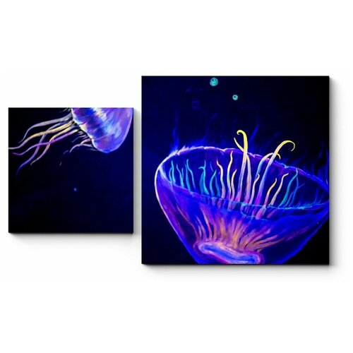Модульная картина Сияющие медузы90x54