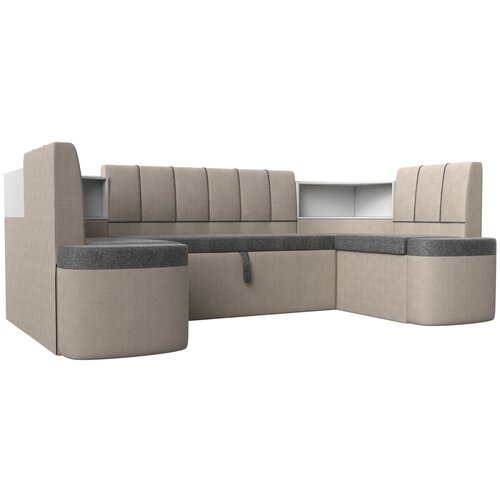 П-образный диван Тефида, Рогожка, Модель 114226