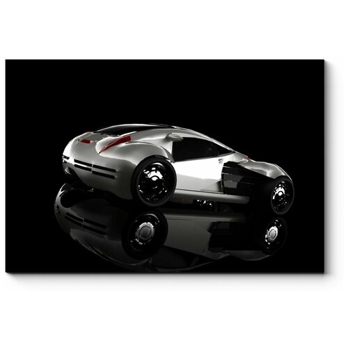 Модульная картина Концепт серебристого спортивного автомобиля 140x93