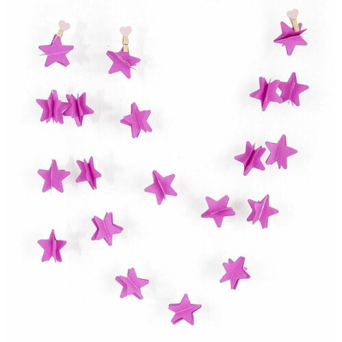 Гирлянда растяжка (баннер подвеска, плакат)-подвеска Звезда, Розовый, 220 см, 1 шт.