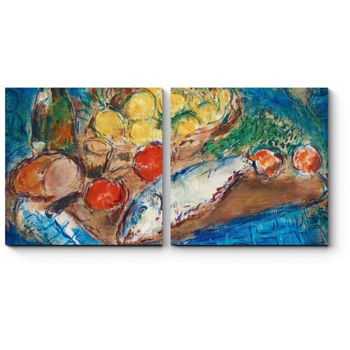Модульная картина Натюрморт, Марк Шагал 60x30