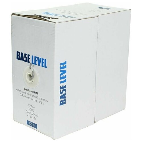 BaseLevel UTP витая пара категории 5e, 4пары, (0.50мм), ССА, оболочка PVC, 305м (BL-UTP04-5e, ССA PVC)