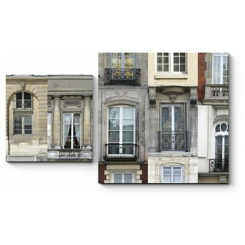 Модульная картина Парижские окна70x42