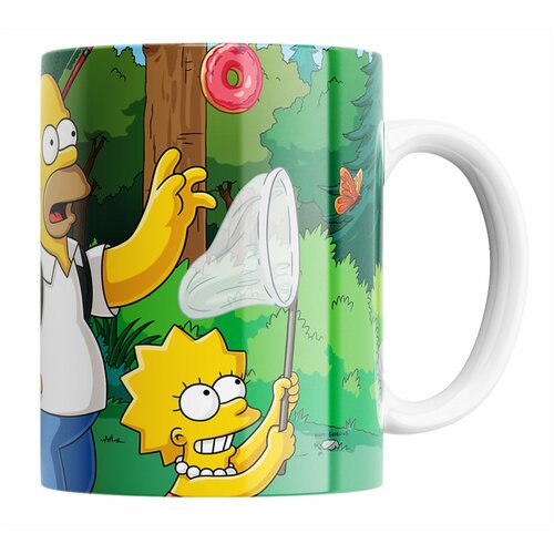 Кружка Симпсоны/Гомер, Мардж, Барт, Лиза, Мэгги/The Simpsons/мультсериал/принт. 330 мл.