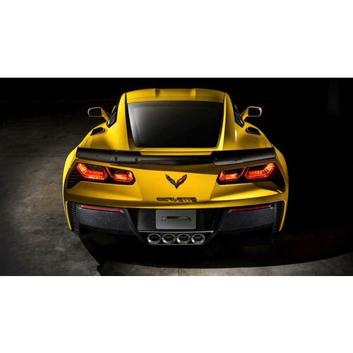 Картина на холсте 60x110 Альянс Лес "Corvette chevrolet car" на подрамнике / интерьер/ декор