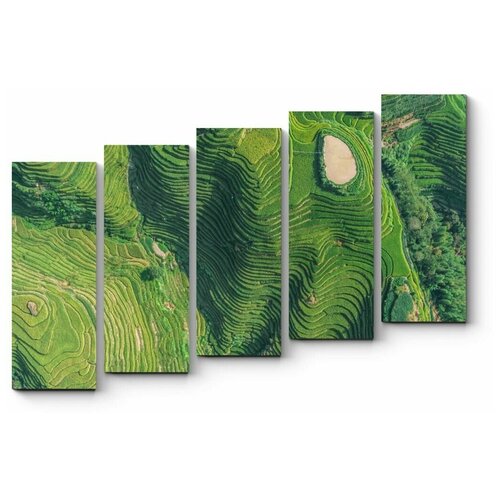 Модульная картина Линии рисовых полей 100x70