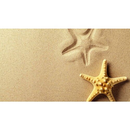 Картина на холсте 60x110 LinxOne "Песок след морская звезда" интерьерная для дома / на стену / на кухню / с подрамником