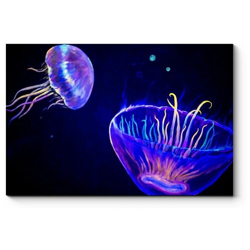 Модульная картина Сияющие медузы30x20