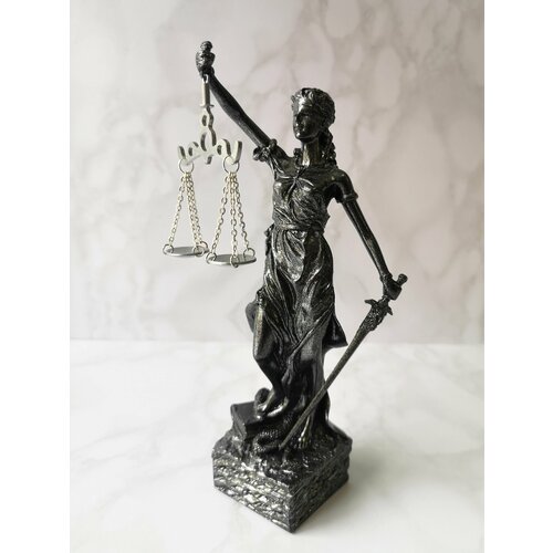 Статуэтка Фемида богиня правосудия, 21см, металлик, мраморная крошка