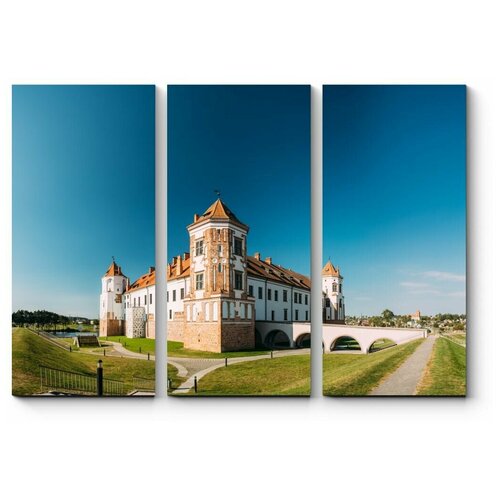 Модульная картина Вид Старой Башни Замкового Комплекса "Мир" в Белорусии80x57