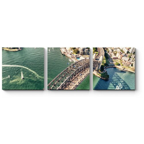 Модульная картина Пролетая над солнечным Сиднеем 90x30