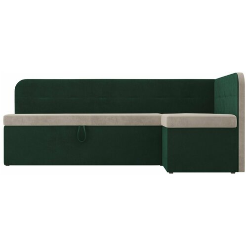 Кухонный угловой диван Форест, бежевый; зеленый