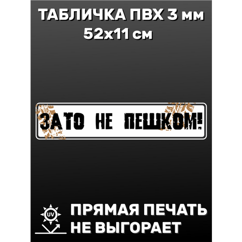 Табличка информационная Зато не пешком 52х11 см