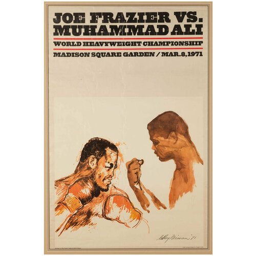 Постер / Плакат / Картина Бокс - Бой Joe Frazier - Muhammad Ali 90х120 см в подарочном тубусе