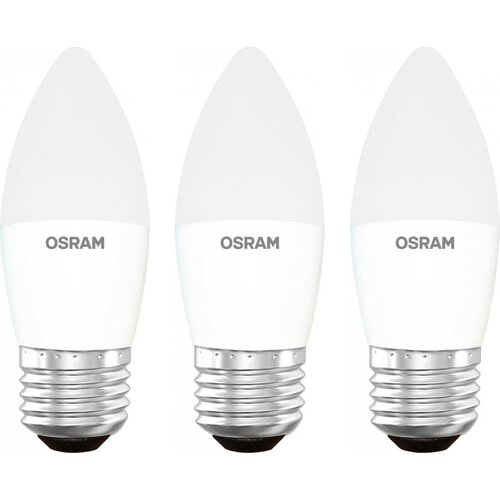 Светодиодная лампа Osram LED Star Classic 6.5W эквивалент 60W 3000K 550Лм E27 свеча (комплект из 3 шт.)