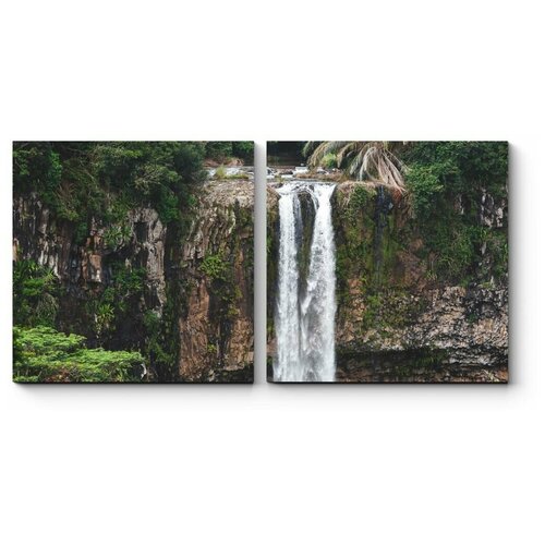 Модульная картина Водопад в сердце тропиков150x75