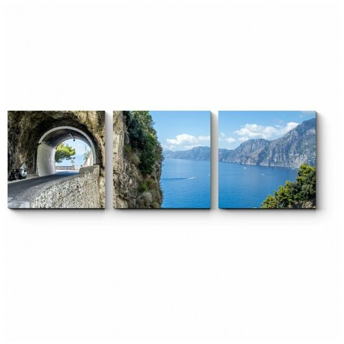 Модульная картина Тоннель на побережье Италии 80x27