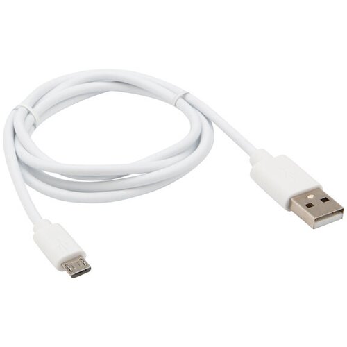 USB кабель microUSB для быстрой передачи данных 1 метр, белый