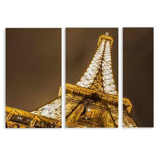 Модульная картина на холсте "Эйфелева башня" 120x86 см