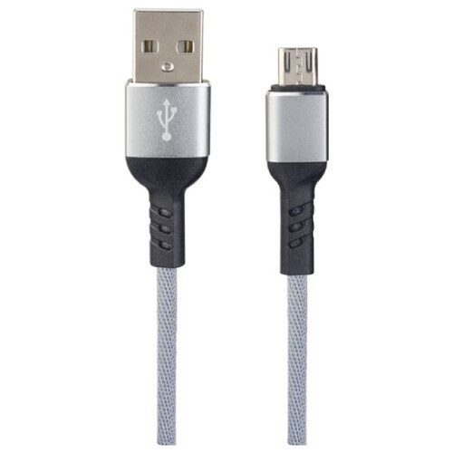 Мультимедийный кабель USB2.0 A вилка - micro USB вилка, серый, длина 1 м, бокс (U4806)