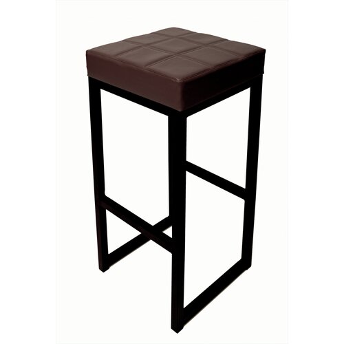 Барный стул SkanDy Factory для кухни мягкий 81см Черный/коричневый