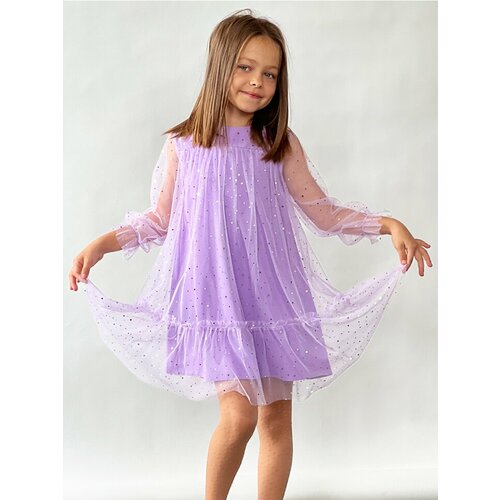 Платье Бушон, размер 122-128, фиолетовый