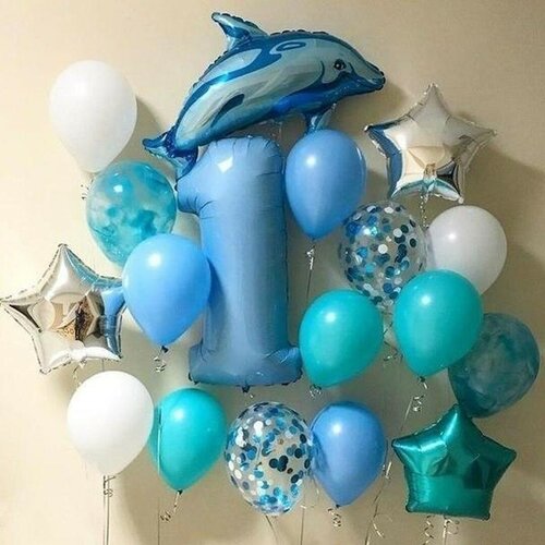 Набор шаров "Морской мир с дельфином"