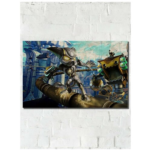 Картина интерьерная на рельефной доске, размер 47х30, материал ОСП игра Ratchet & Clank Nexus - 11169 Г