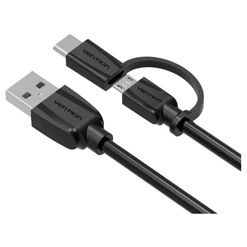 Vention USB - microUSB / USB Type-C (CABBF), 1 м, черный