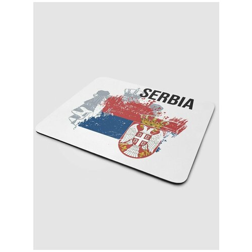 Коврик для компьютерной мышки с рисунком Флаг Сербии