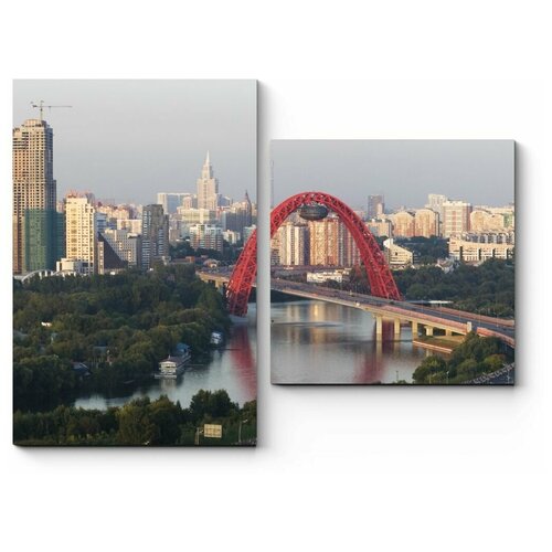 Модульная картина Городской пейзаж Москвы60x45